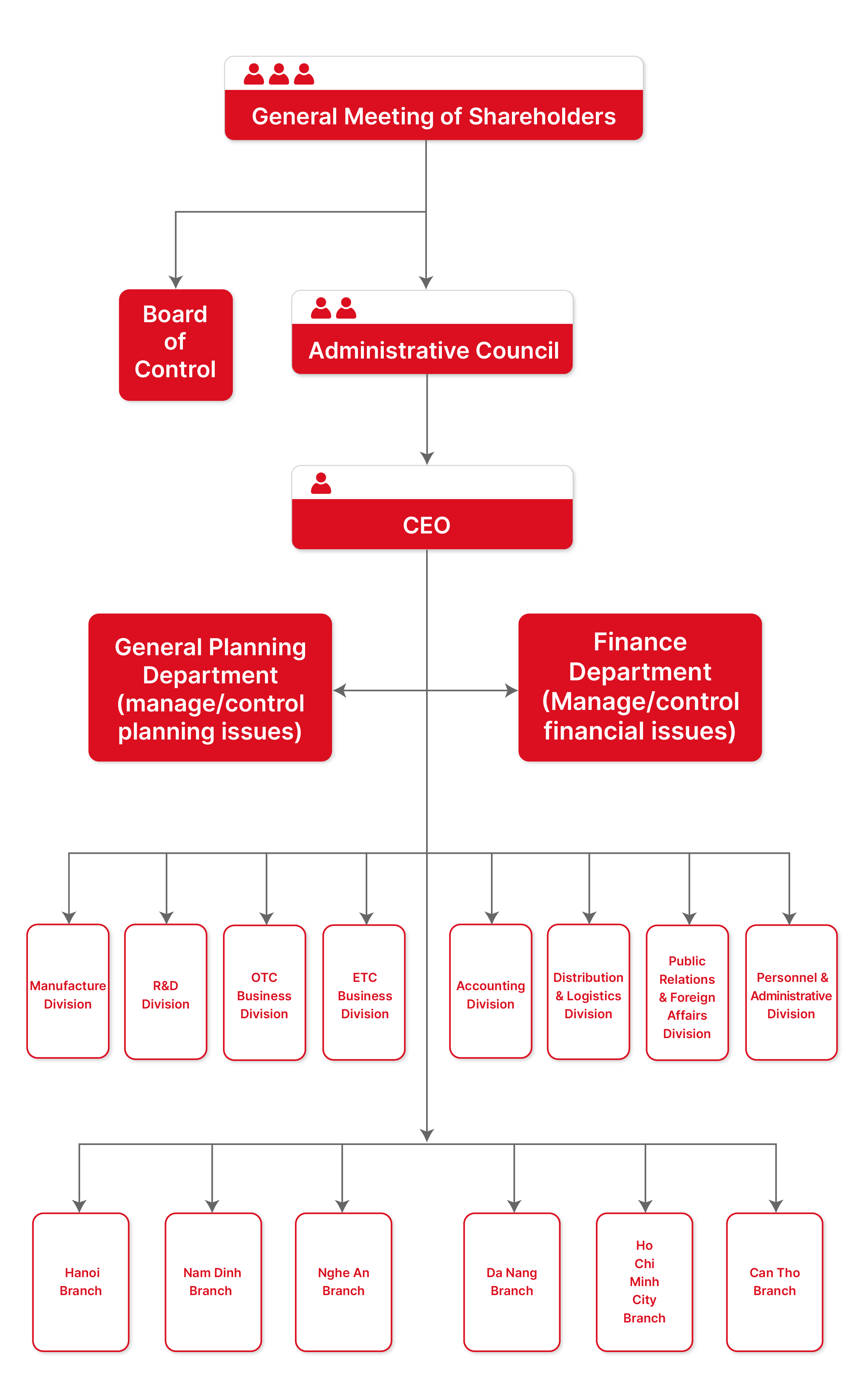 Organizational Structure - Nam Hà Pharma